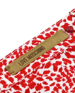 Moschino Leopard Print Jeans - Red
