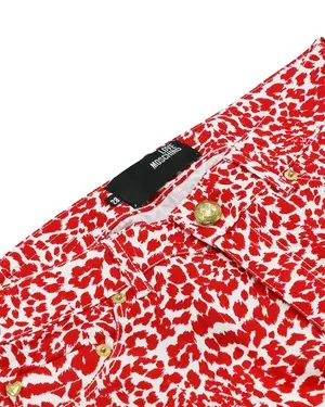 Moschino Leopard Print Jeans - Red