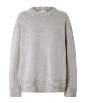 LISA YANG Renske Cashmere Crew Neck Sweater - Grey