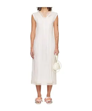 Simone Rocha Layered Lace Trim Dress - White