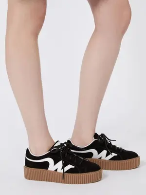 Max Mara Split Leather Logo Sneakers