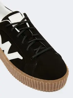 Max Mara Split Leather Logo Sneakers