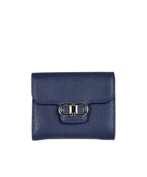FERRAGAMO Ferragamo Gancini Compact Wallet Blue