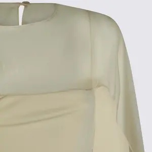 Alberta Ferretti Sheer Cape-overlay Dress