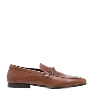 TOD'S Penny Strap Leather Loafers - Brown