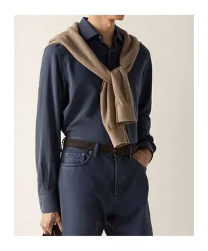 Zegna Long-sleeve Buttoned Shirt - Deep Indigo