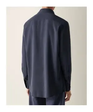 Zegna Long-sleeve Buttoned Shirt - Deep Indigo