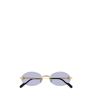 Cartier Rimless Oval Sunglasses - Gray