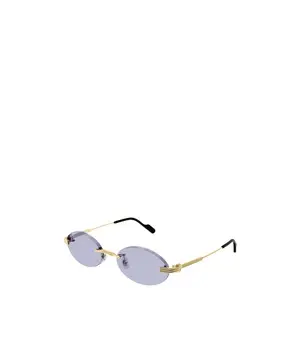 Cartier Rimless Oval Sunglasses - Gray