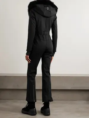 Mackage Hooded Ski Suit With Fur Trim And Wool Accents