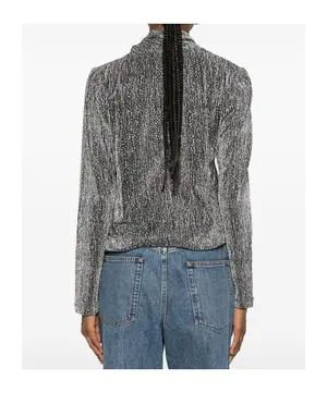 IRO PARIS Long Sleeve Blouse With V-neck And Back Zip - Gray