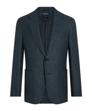 Zegna Cashmere Silk And Linen Jacket - Dark Green
