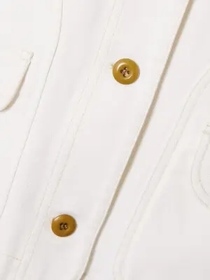 DÔEN Pascual Corduroy-trimmed Cotton Jacket - White