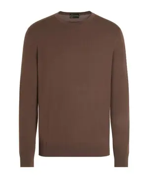 Zegna Vellus Aureum Crewneck Sweater - Brown