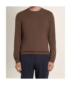 Zegna Vellus Aureum Crewneck Sweater - Brown