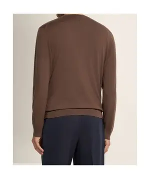 Zegna Vellus Aureum Crewneck Sweater - Brown