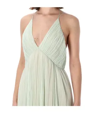 Alberta Ferretti Pleated Maxi Dress