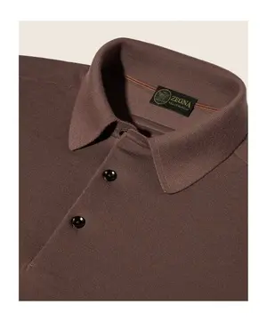 Zegna Long-sleeved Polo Shirt - Brown
