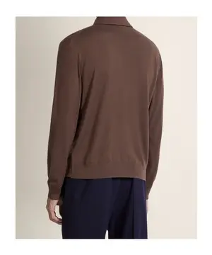 Zegna Long-sleeved Polo Shirt - Brown