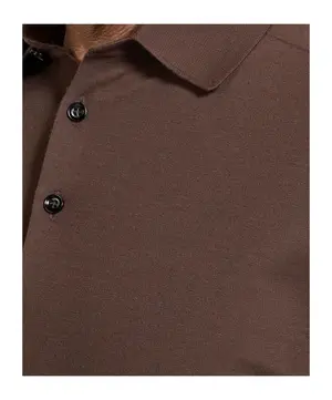 Zegna Long-sleeved Polo Shirt - Brown