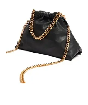 Stella McCartney Mini Crinkled Drawstring Bag - Black