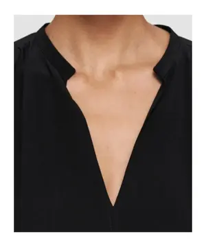 JOSEPH V-neck Balloon Sleeve Blouse - Black