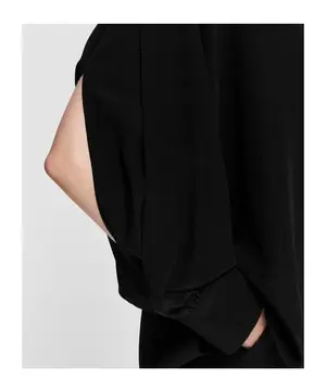 JOSEPH V-neck Balloon Sleeve Blouse - Black