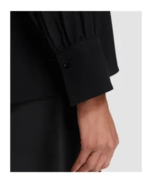 JOSEPH V-neck Balloon Sleeve Blouse - Black