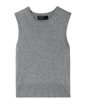 NILI LOTAN May Cropped Cashmere Tank - Gray