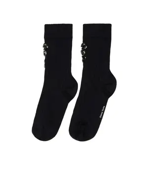 Simone Rocha Crystal Embellished Poppy Socks - Black