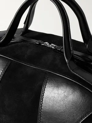 Dries Van Noten Suede And Leather Travel Bag - Black