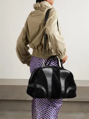 Dries Van Noten Suede And Leather Travel Bag - Black