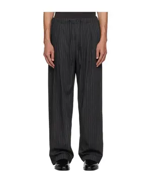 WOOYOUNGMI Pin Stripe Pleated Trousers - Black