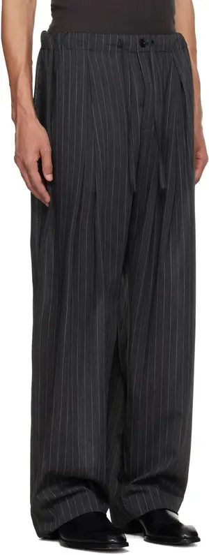 WOOYOUNGMI Pin Stripe Pleated Trousers