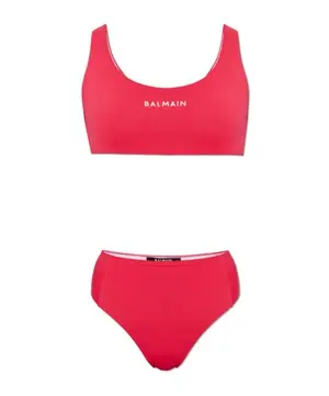 Balmain Two-piece Swimsuit Set - Red