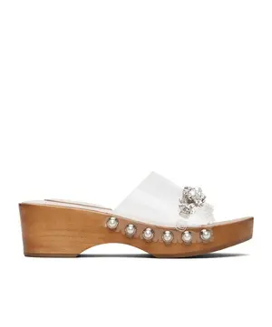 Simone Rocha Embellished Scalloped Clog Sandals - Brown