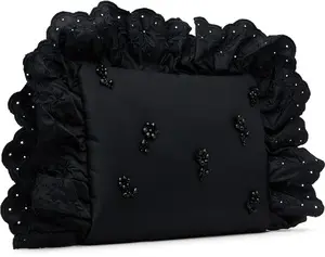 Simone Rocha Beaded Floral Appliqué Pillowcase Clutch - Black