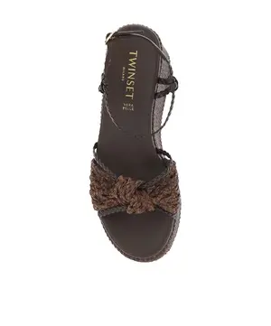 TWINSET Woven Platform Heeled Sandals