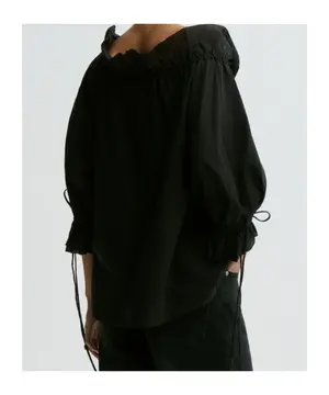BY MALENE BIRGER Long Sleeve Ruffle Cover-up - Black
