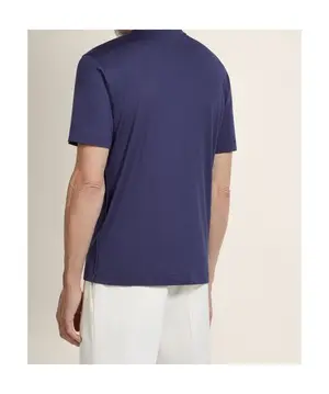 Zegna Ink Blue Vellus Aureum T-shirt - Dark Blue