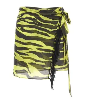 Attico Il Primo Bagno Printed Tassel Pareo - Black