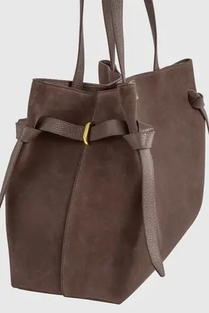 Yuzefi Gyoza Suede Tote Bag - Brown