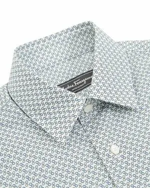 FERRAGAMO Logo Lapel Shirt - Gray
