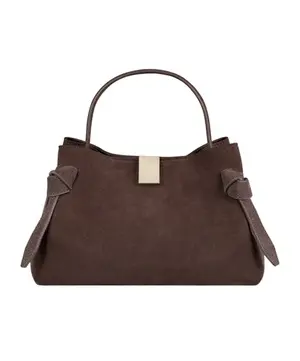 Yuzefi Magnetic Buckle Shoulder Bag - Brown