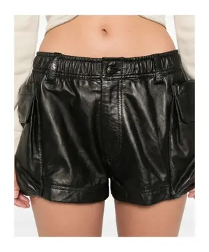R13 Leather Cargo Shorts