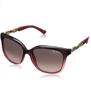 JIMMY CHOO Burgundy Square Frame Sunglasses - Gray