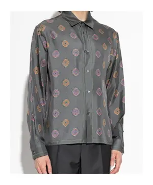 Versace Pattern-printed Twill Regular Shirt - Gray
