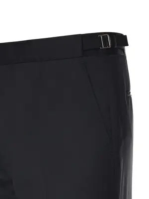 Zegna Tailored Straight-leg Wool Pants With Buckle Detail