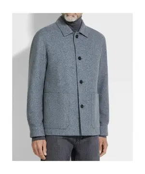 Zegna Pocket Button Jacket - Light Blue