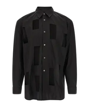Comme Des Garçons Geometric Cut-out Oversized Shirt - Black